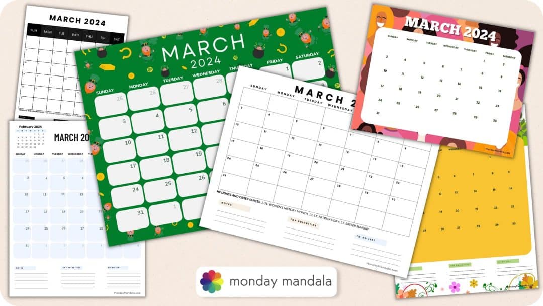 52 March 2024 Calendars (Free PDF Printables)