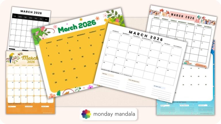 March 2026 Calendars (Free PDF Printables)
