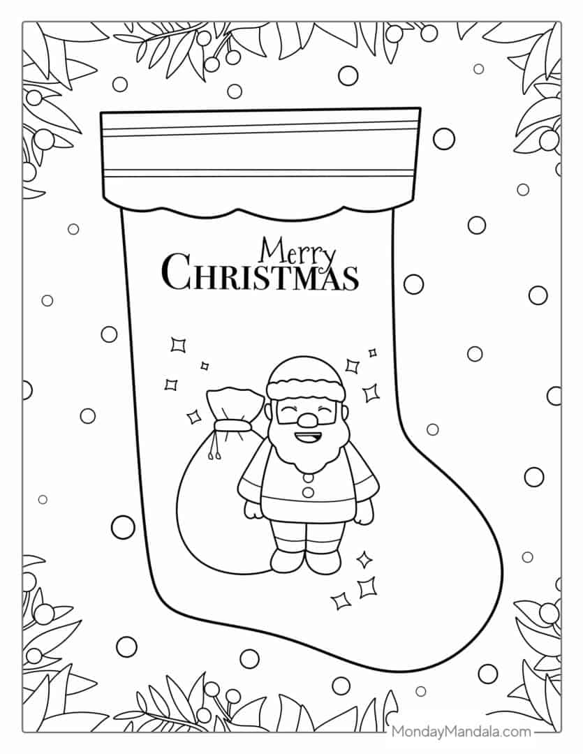 26 Christmas Stocking Coloring Pages (Free Printables)