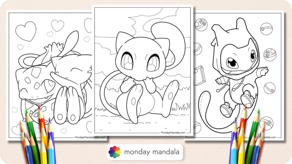 20 Mew Coloring Pages (Free PDF Printables)