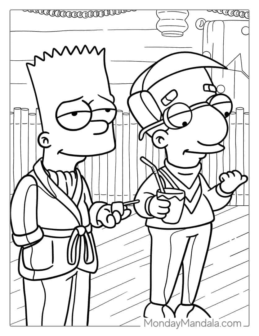 44 Simpsons Coloring Pages (Free PDF Printables)
