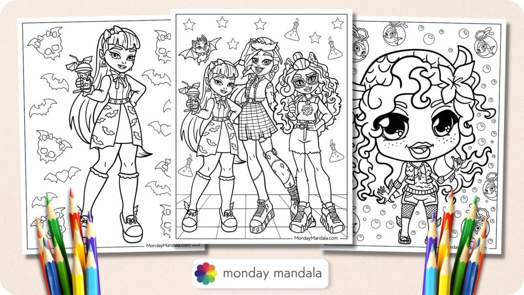 28 Monster High Coloring Pages (Free PDF Printables)