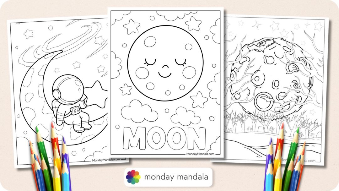 26 Moon Coloring Pages (Free PDF Printables)