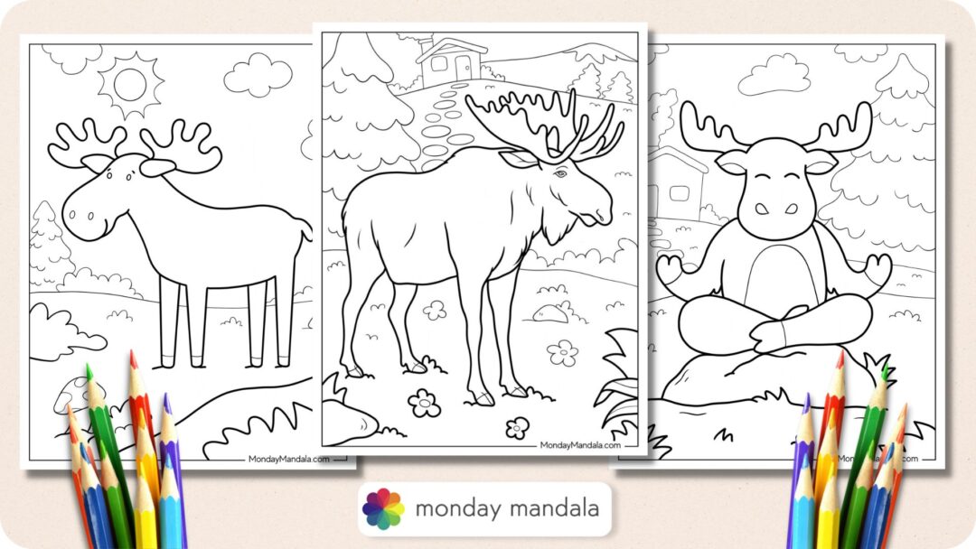 20 Moose Coloring Pages (Free PDF Printables)