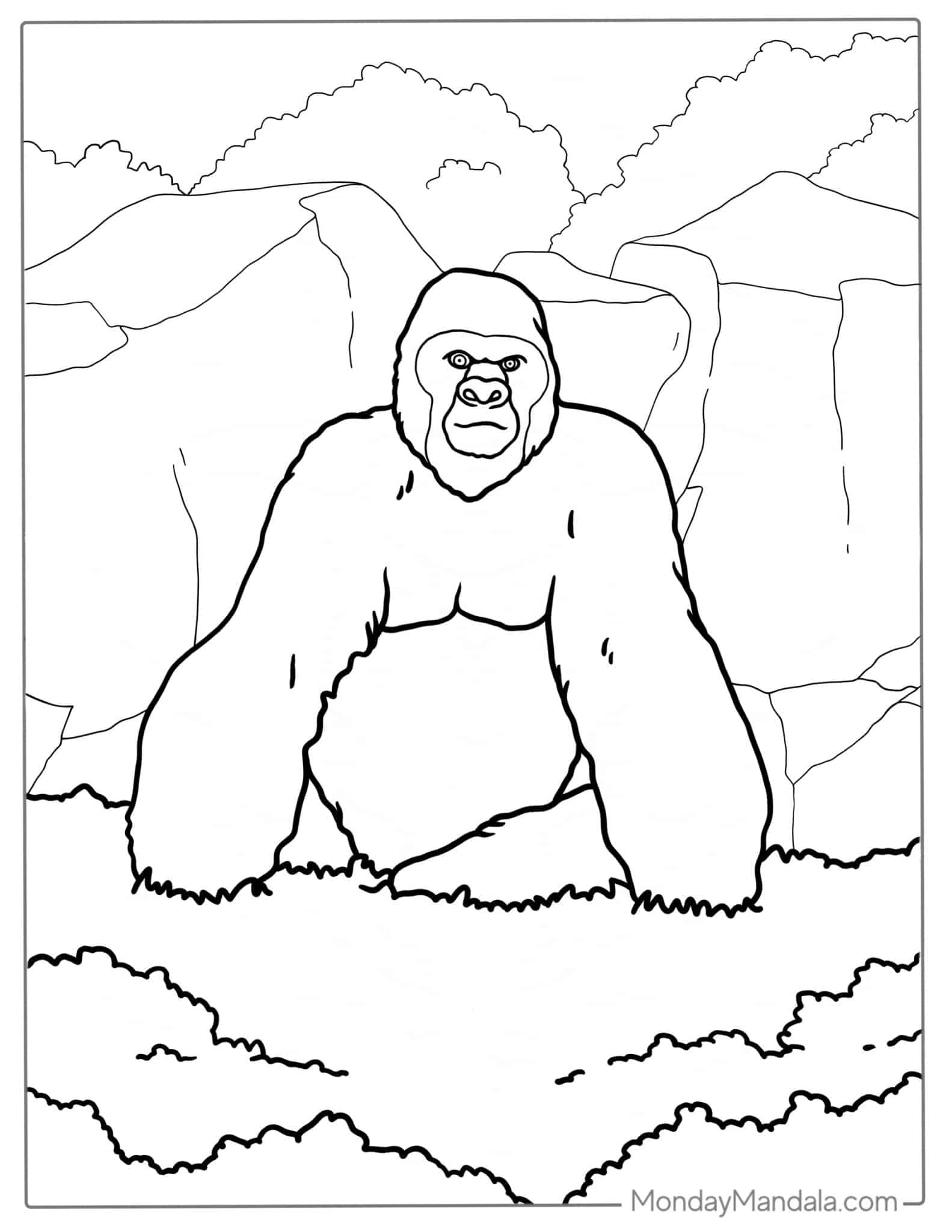 24 Gorilla Coloring Pages (Free PDF Printables)