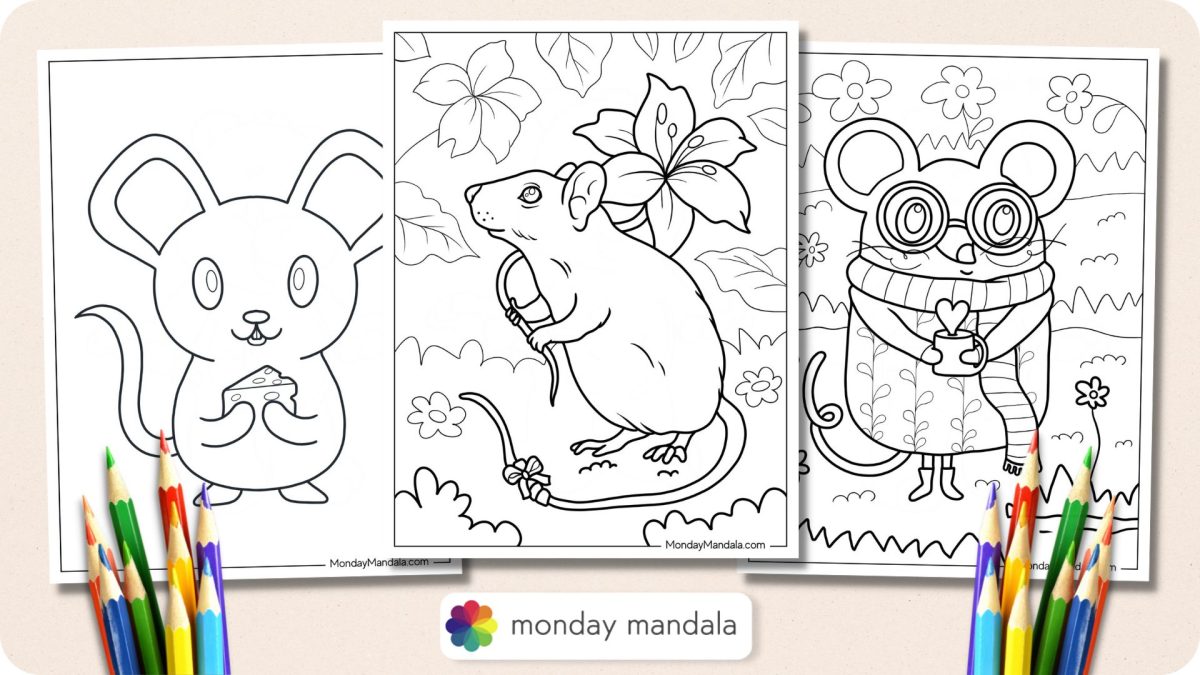 20 Mouse Coloring Pages (Free PDF Printables)