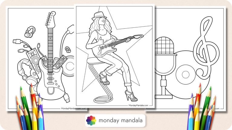 20 Music Coloring Pages (Free PDF Printables)
