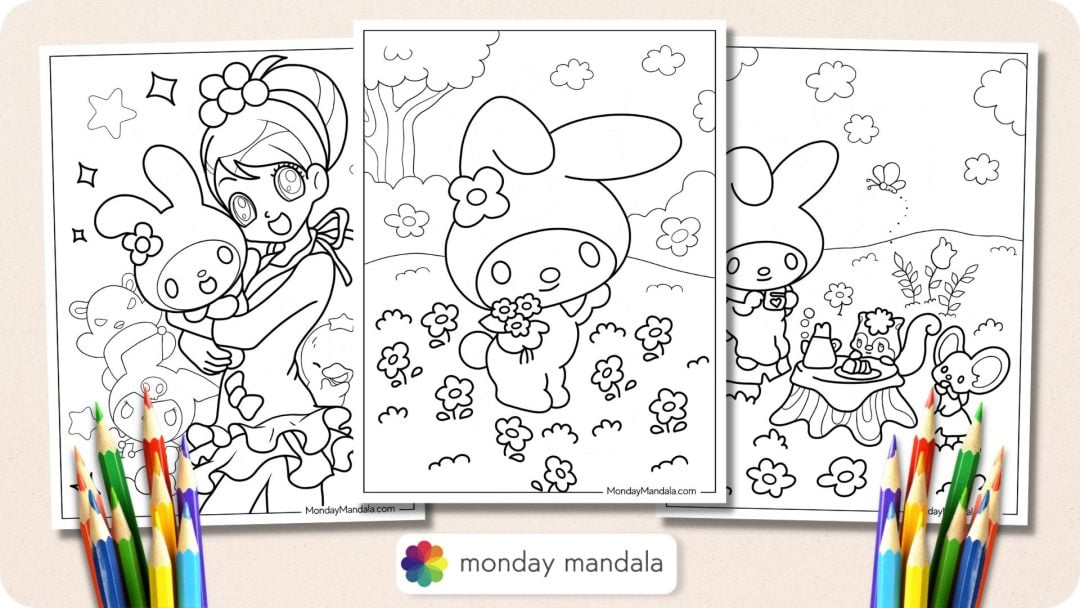 24 My Melody Coloring Pages (Free PDF Printables)
