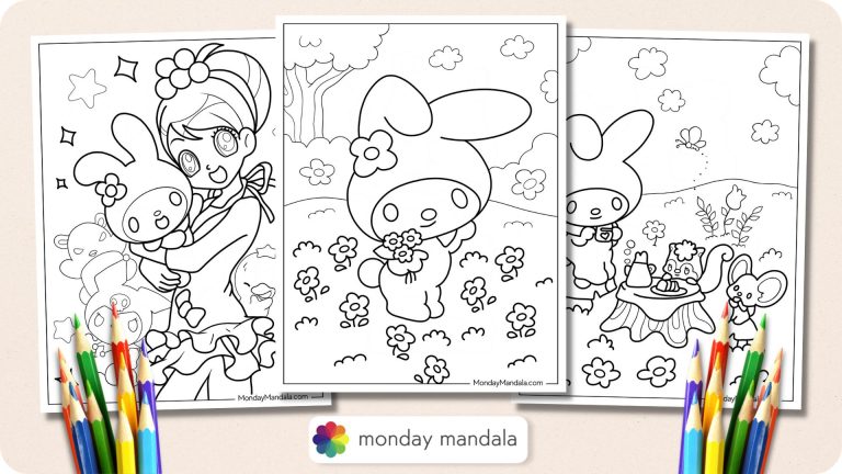 24 My Melody Coloring Pages (Free PDF Printables)