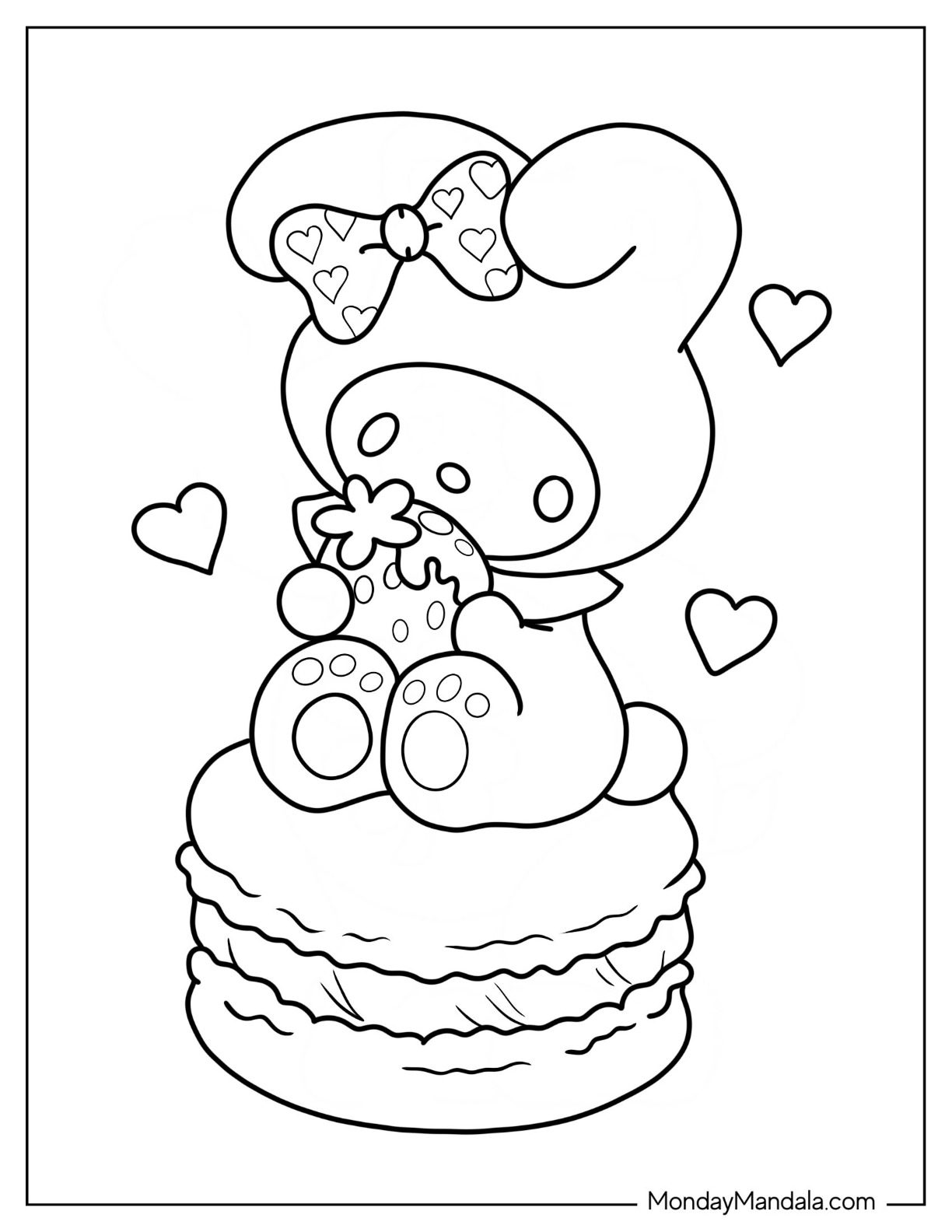 My Melody Face Coloring Pages