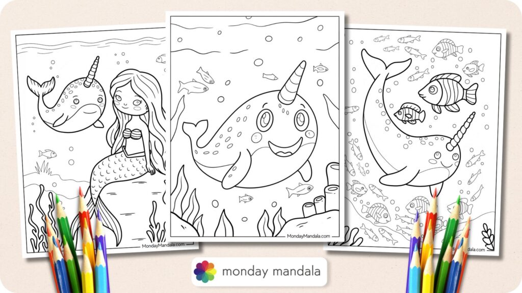 22 Narwhal Coloring Pages (Free PDF Printables)