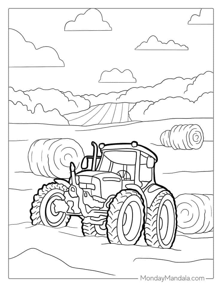 40 Tractor Coloring Pages (Free PDF Printables)