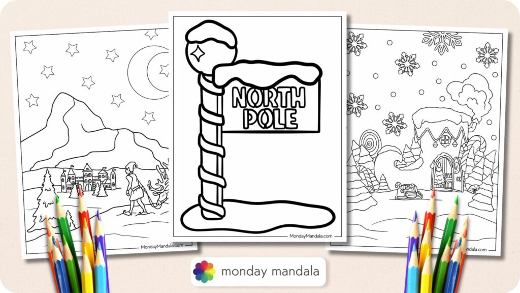 20 North Pole Coloring Pages (Free PDF Printables)