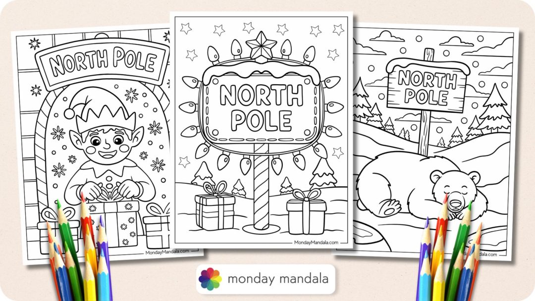 23 North Pole Coloring Pages (Free PDF Printables)