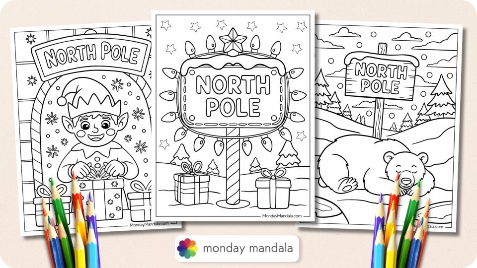 23 North Pole Coloring Pages (Free PDF Printables)