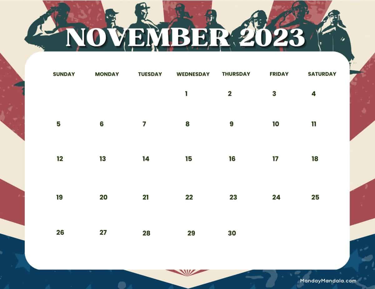November 2023 Calendar (52 Free PDF Printables)