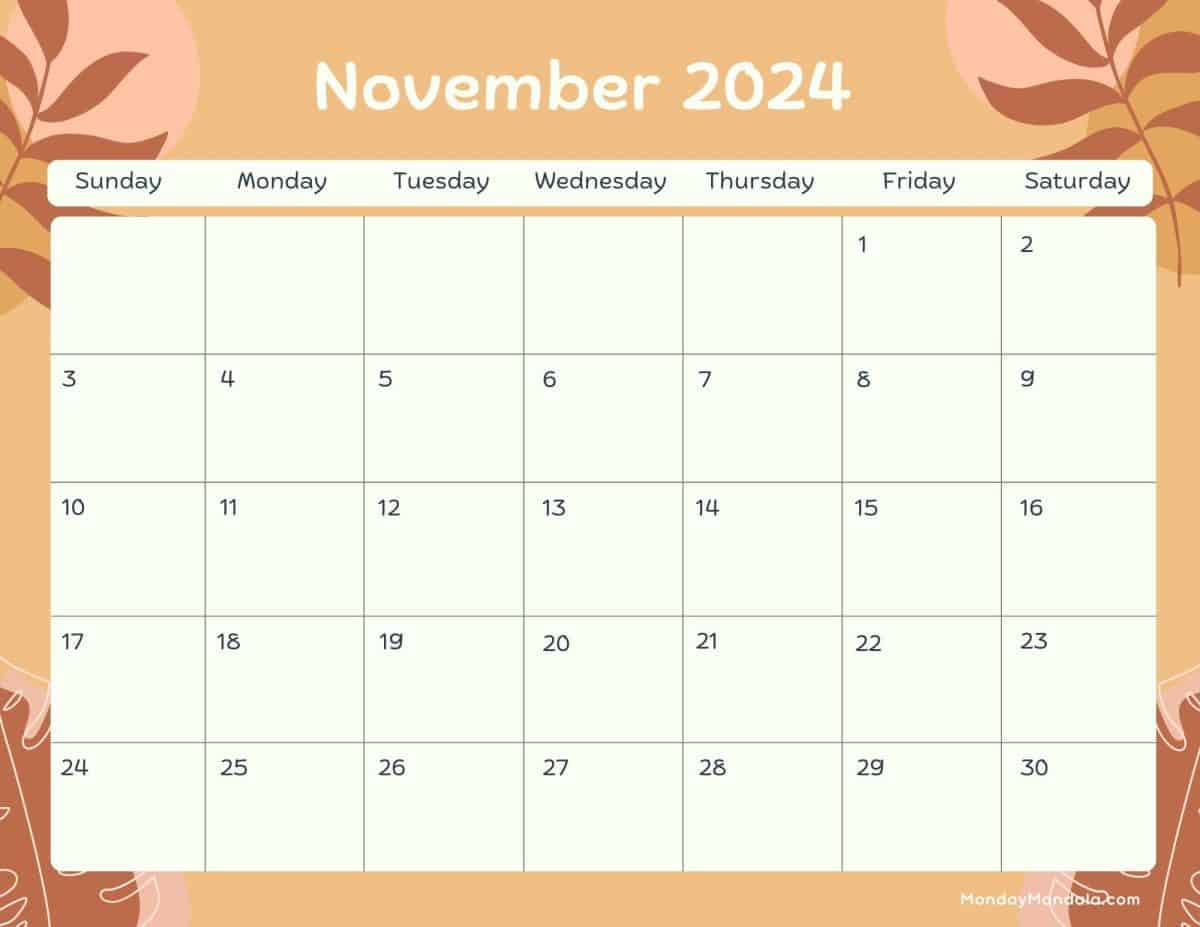 November 2024 Calendars (52 Free Printable PDFs)