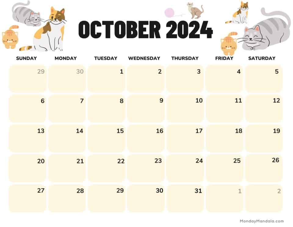 October 2024 Calendars (52 Free PDF Printables)