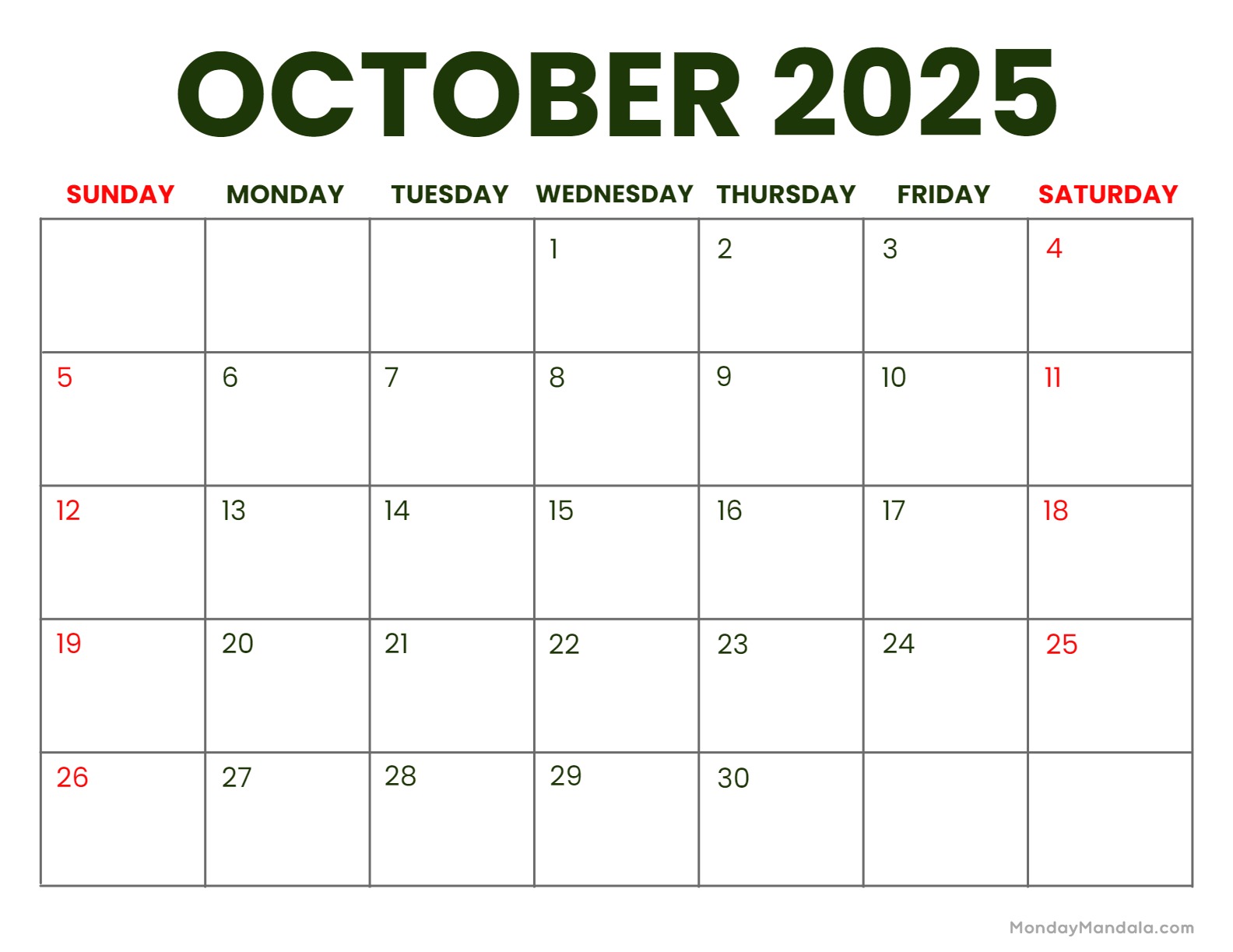 October 2025 Calendar 52 Free PDF Printables October 2025 Calendar 52 Free PDF Printables