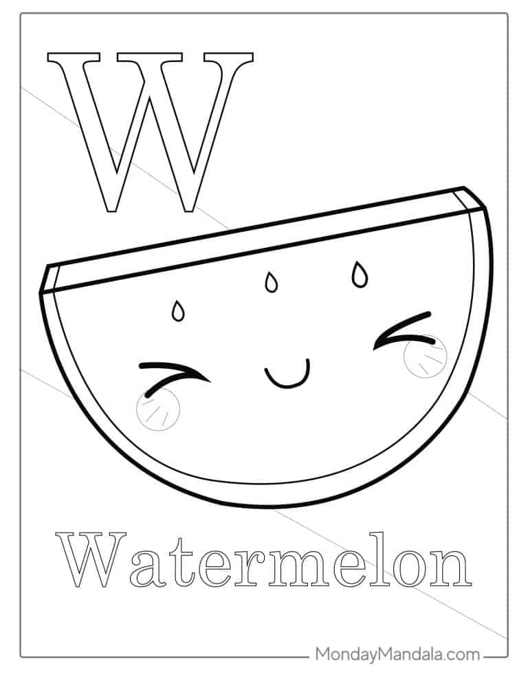 32 Watermelon Coloring Pages (Free PDF Printables)