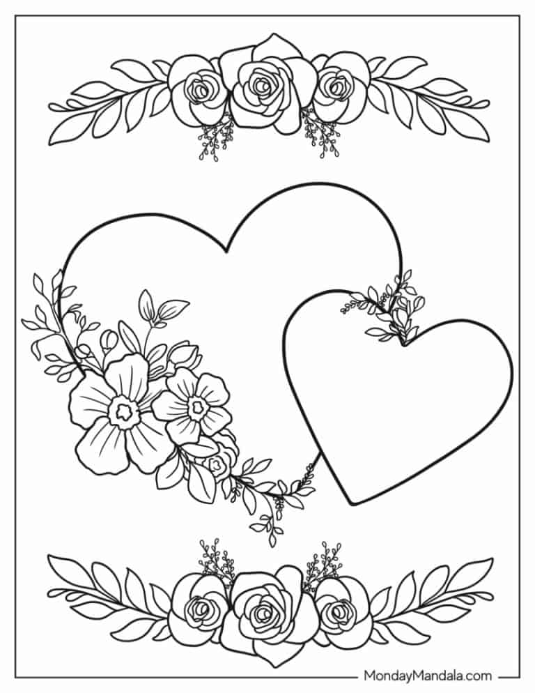 60 Heart Coloring Pages (Free PDF Printables)