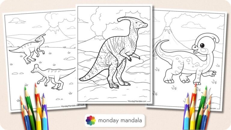 20 Parasaurolophus Coloring Pages (Free PDF Printables)