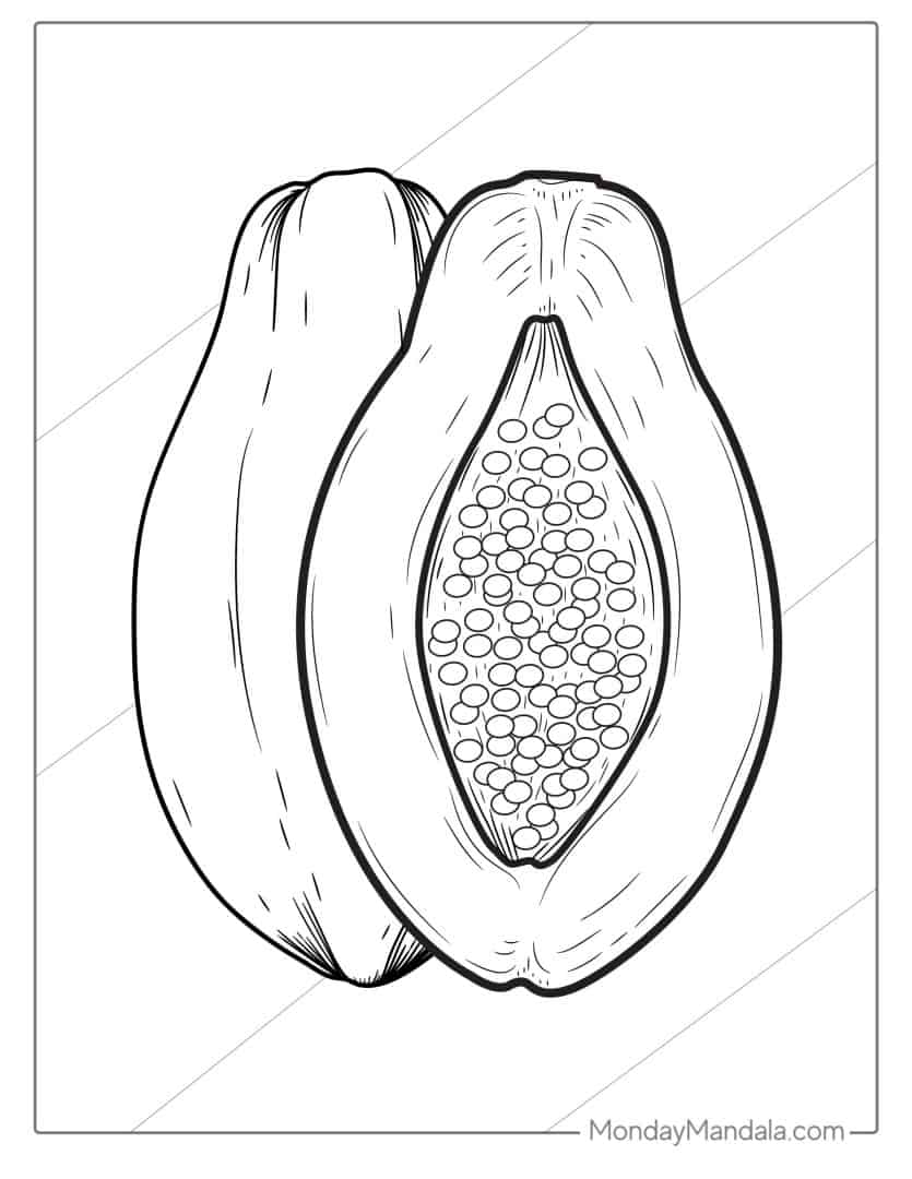 32 Fruit Coloring Pages (Free PDF Printables)