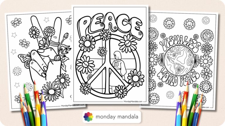 16 Peace Coloring Pages (Free PDF Printables)