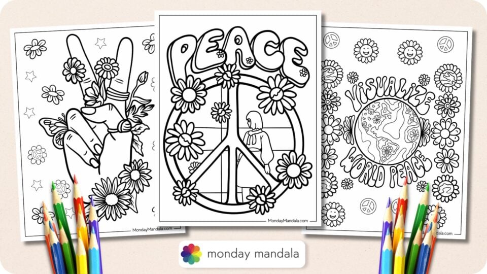 16 Peace Coloring Pages (Free PDF Printables)