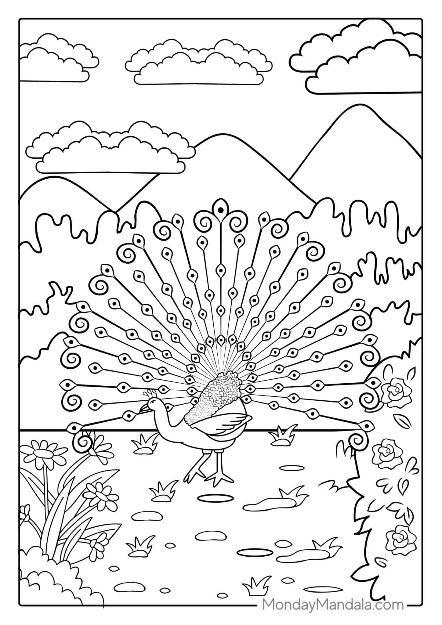 34 Peacock Coloring Pages (Free PDF Printables)