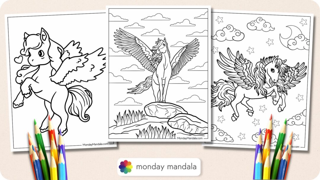 20 Pegasus Coloring Pages (Free PDF Printables)