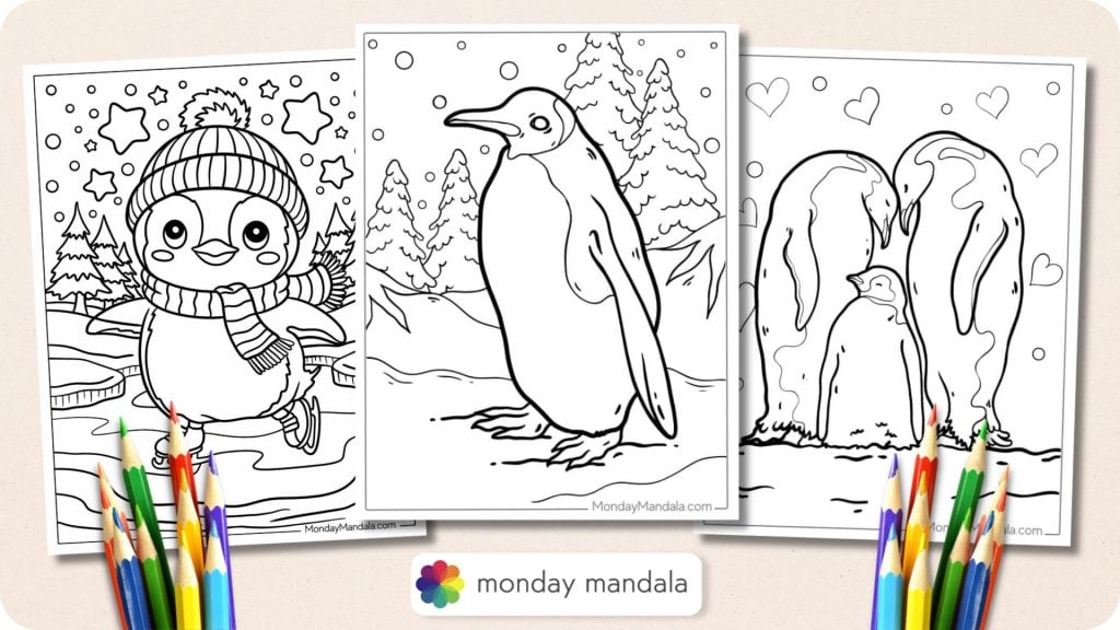 41 Penguin Coloring Pages (Free PDF Printables)