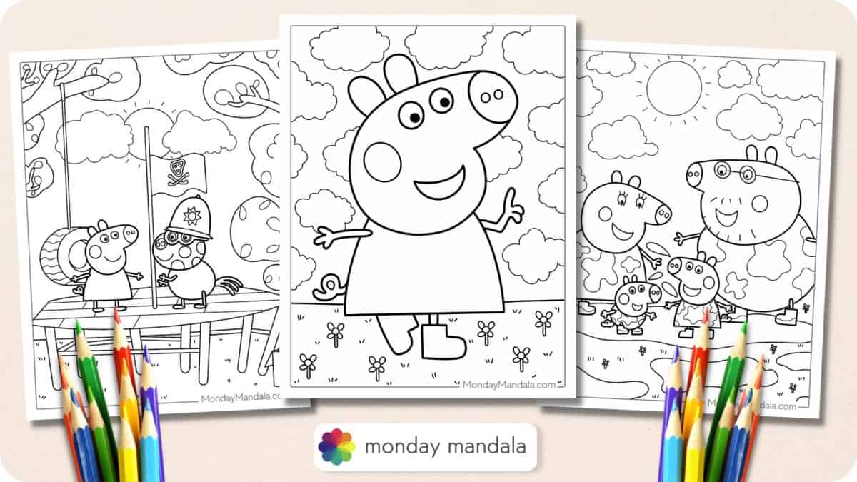 50 Peppa Pig Coloring Pages (Free PDF Printables)