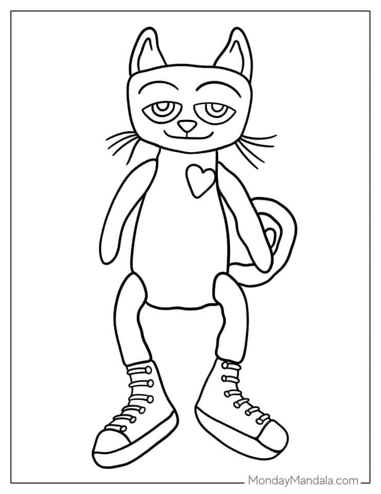 22 Pete The Cat Coloring Pages (Free PDF Printables)