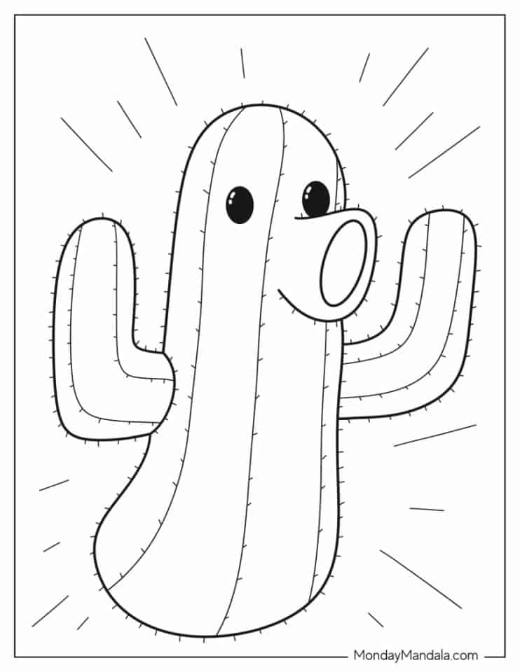 41 Cactus Coloring Pages (Free PDF Printables)
