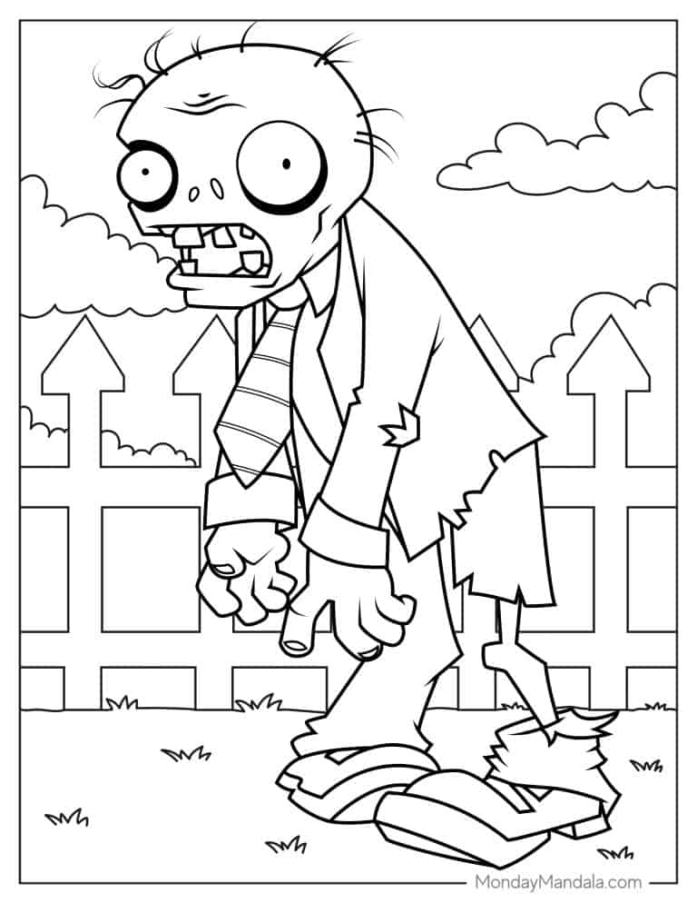 25 Zombie Coloring Pages (Free PDF Printables)