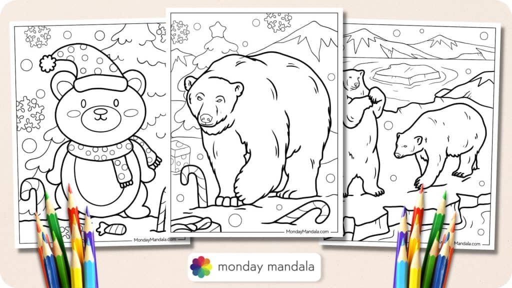 14 Polar Bear Coloring Pages (Free PDF Printables)