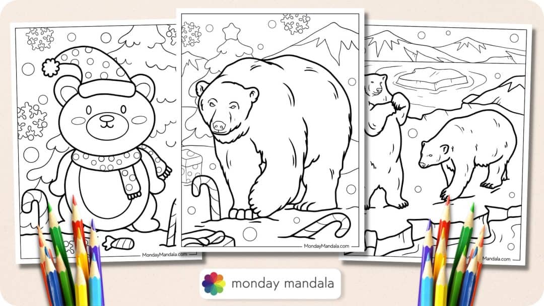 14 Polar Bear Coloring Pages (Free PDF Printables)