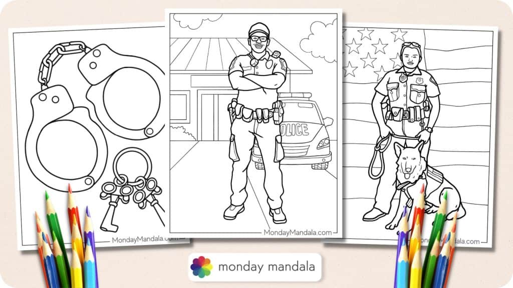 26 Police Coloring Pages (Free PDF Printables)