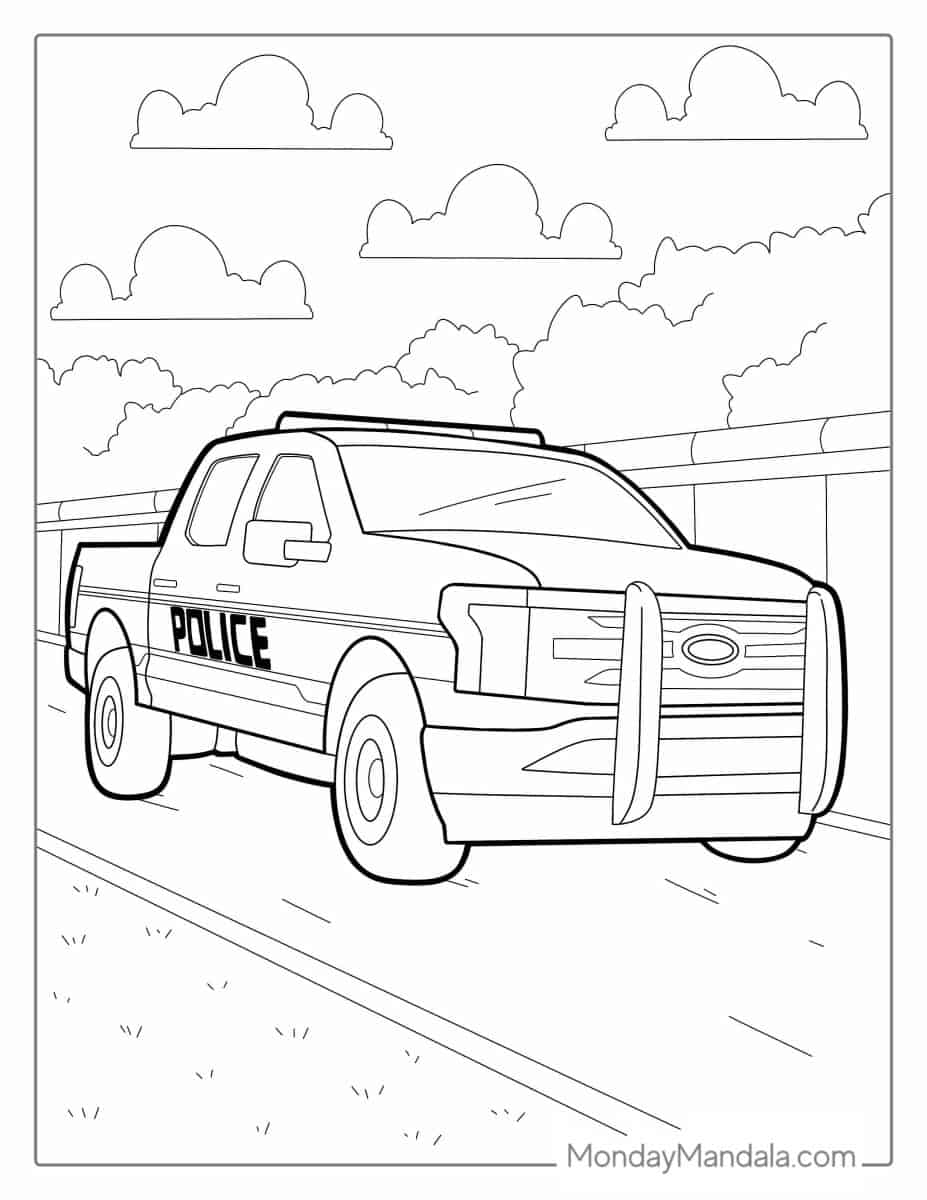 36 Police Car Coloring Pages (Free PDF Printables)