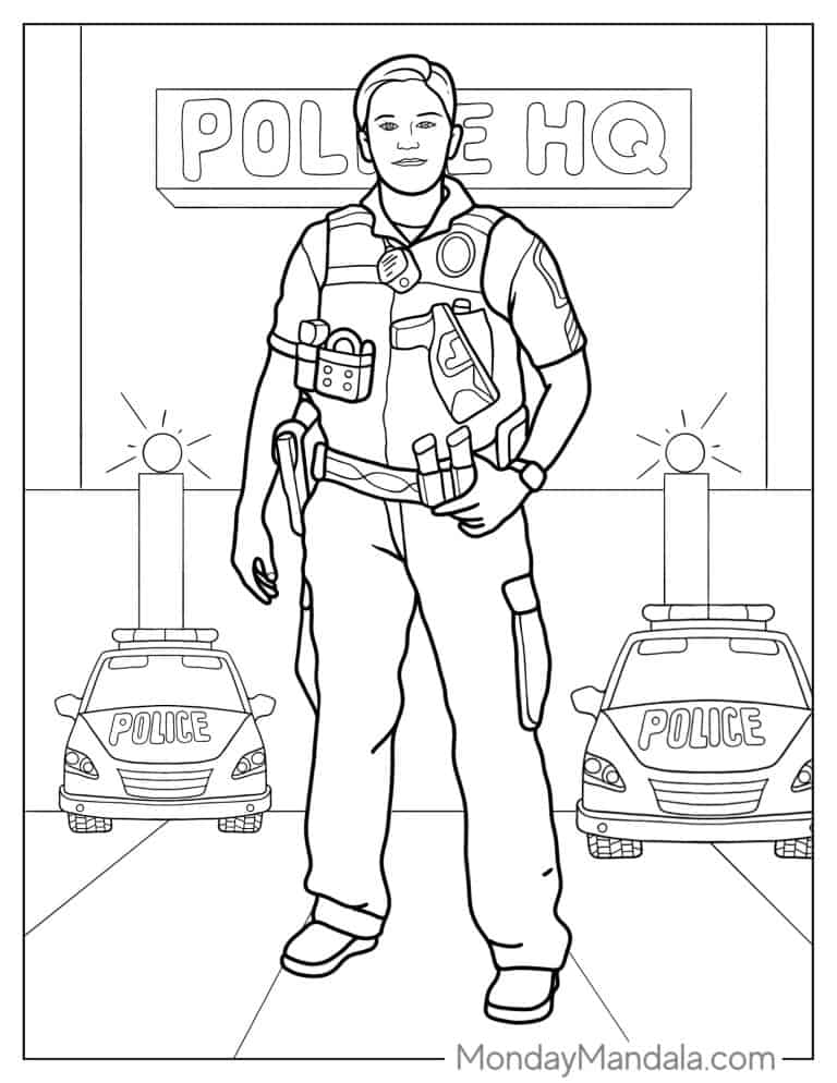48 Police Coloring Pages (Free PDF Printables)