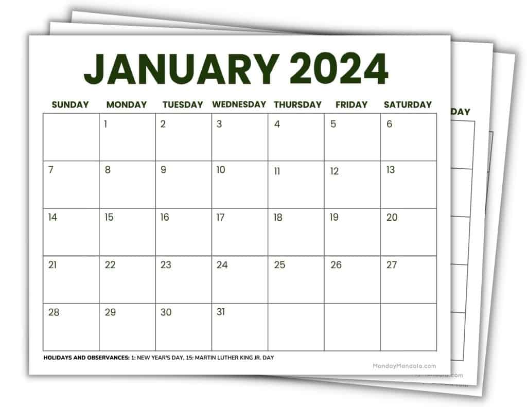 2024 Printable Calendars (56 Free PDF Printables)