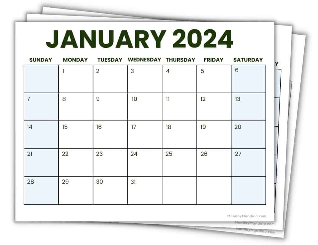 2024 Printable Calendars (56 Free PDF Printables)