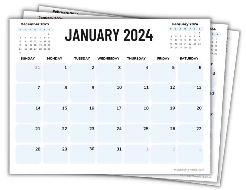 2024 Printable Calendars (56 Free PDF Printables)