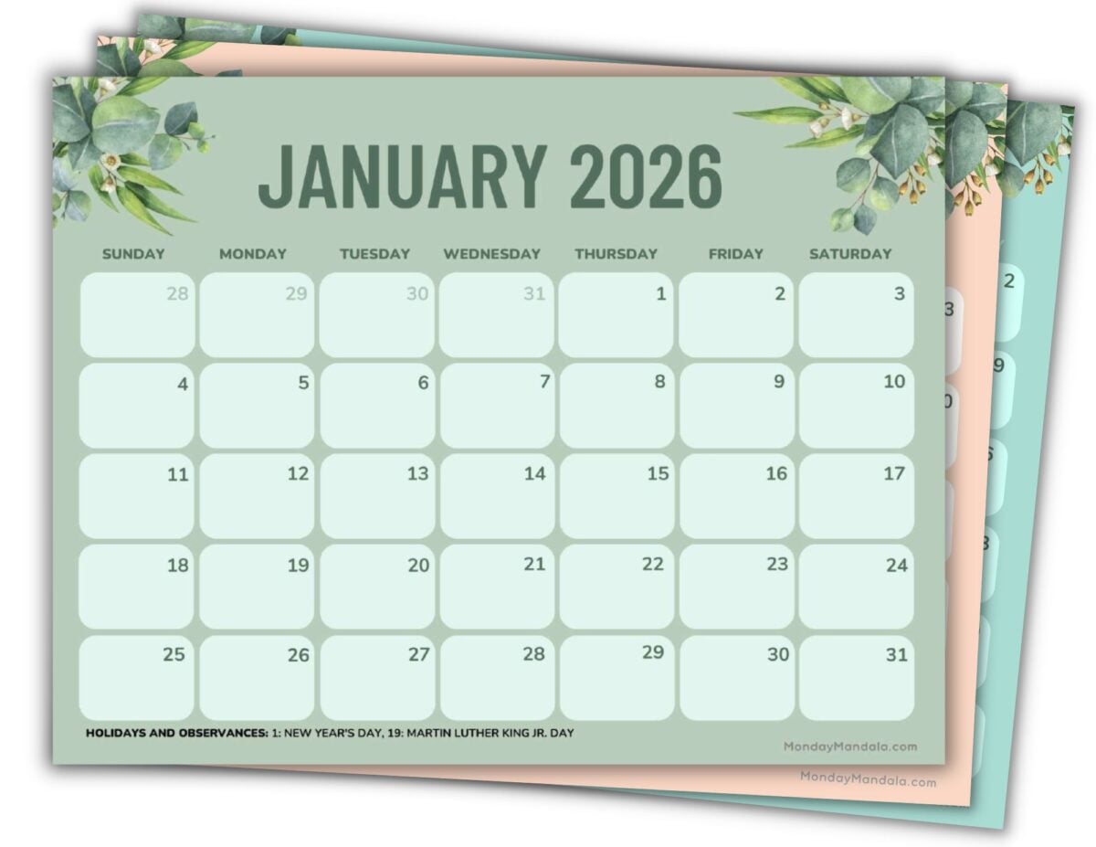 2026 Printable Calendars (56 Free PDF Printables)