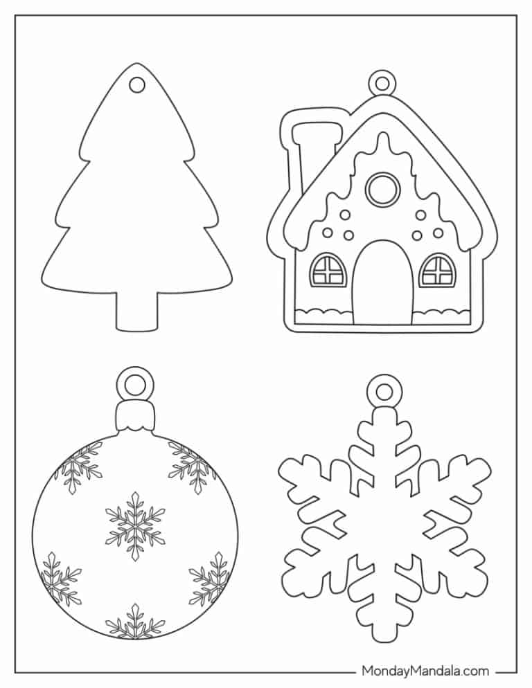 200 Printable Christmas Ornaments (Free Templates)