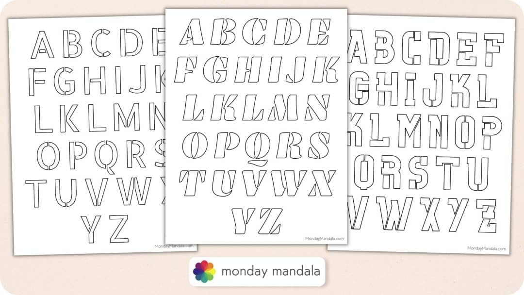 250 Letter & Number Stencils (Free PDF Printables)