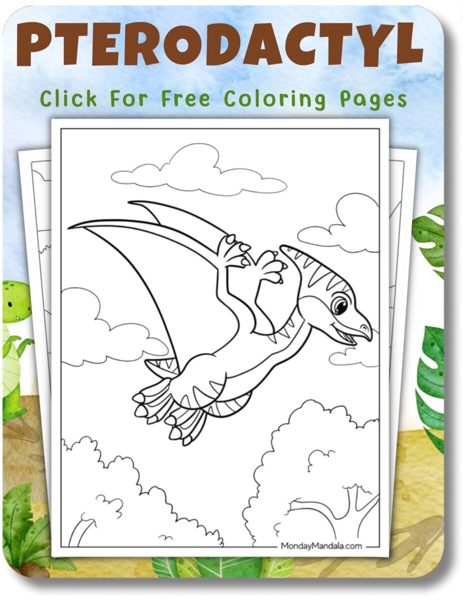 400 Dinosaur Coloring Pages (Free PDF Printables)