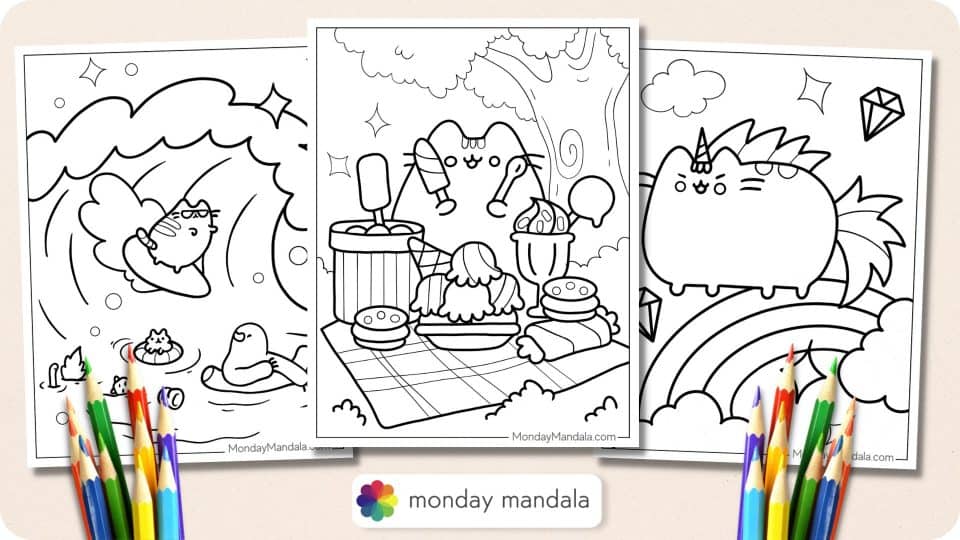 48 Pusheen Coloring Pages (Free PDF Printables)
