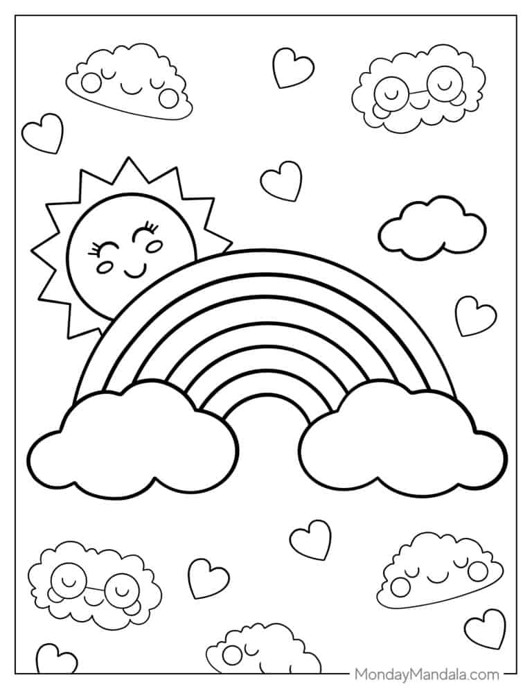 39 Rainbow Coloring Pages (Free PDF Printables)